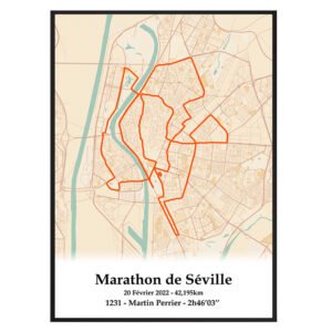 Affiche du Marathon de Séville - 100% Personnalisable - The Post Trace