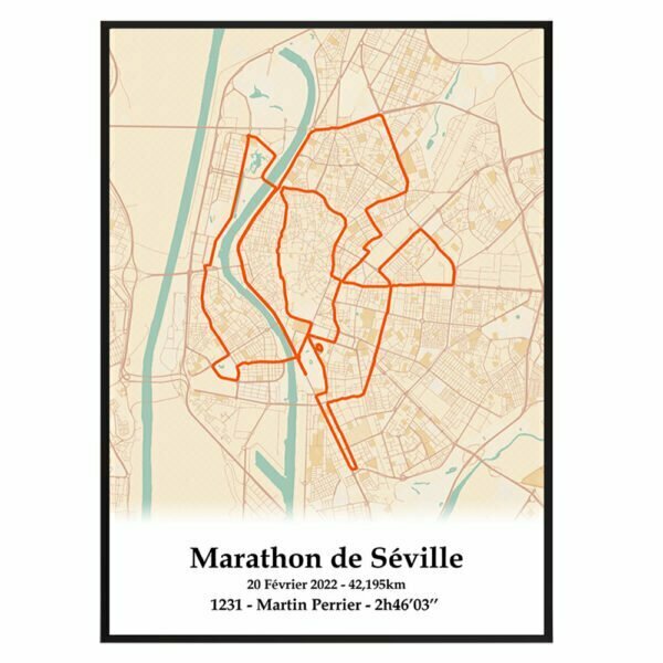 Affiche du Marathon de Séville - 100% Personnalisable - The Post Trace