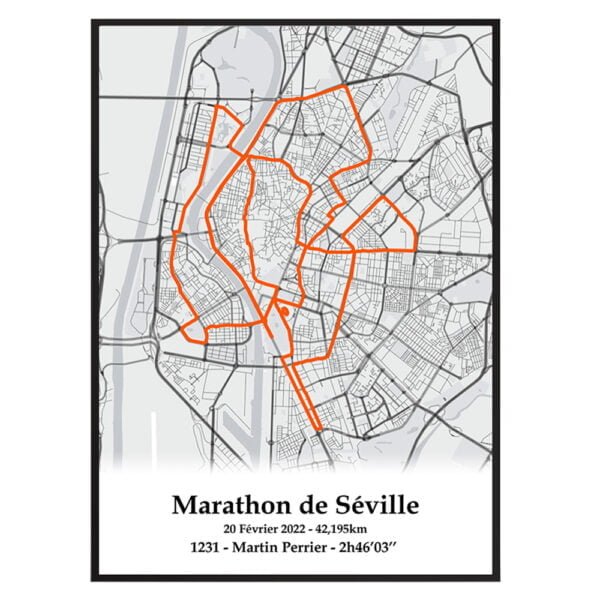 Affiche du Marathon de Séville - 100% Personnalisable - The Post Trace