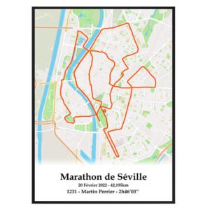 Affiche du Marathon de Séville - 100% Personnalisable - The Post Trace