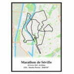 Affiche du Marathon de Séville - 100% Personnalisable - The Post Trace