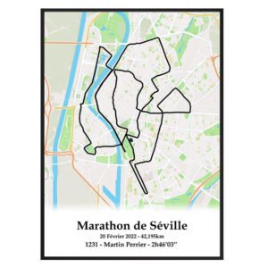 Affiche du Marathon de Séville - 100% Personnalisable - The Post Trace