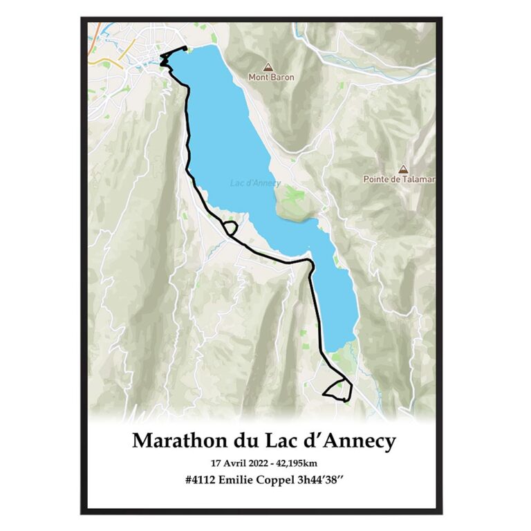 Affiche du Marathon du Lac d'Annecy - 100% Personnalisable - The Post Trace