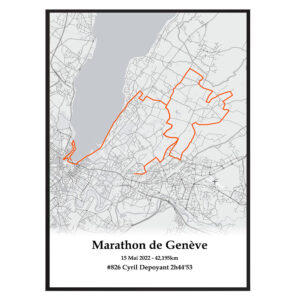 Affiche Marathon De Genève - Souvenir Personnalisable