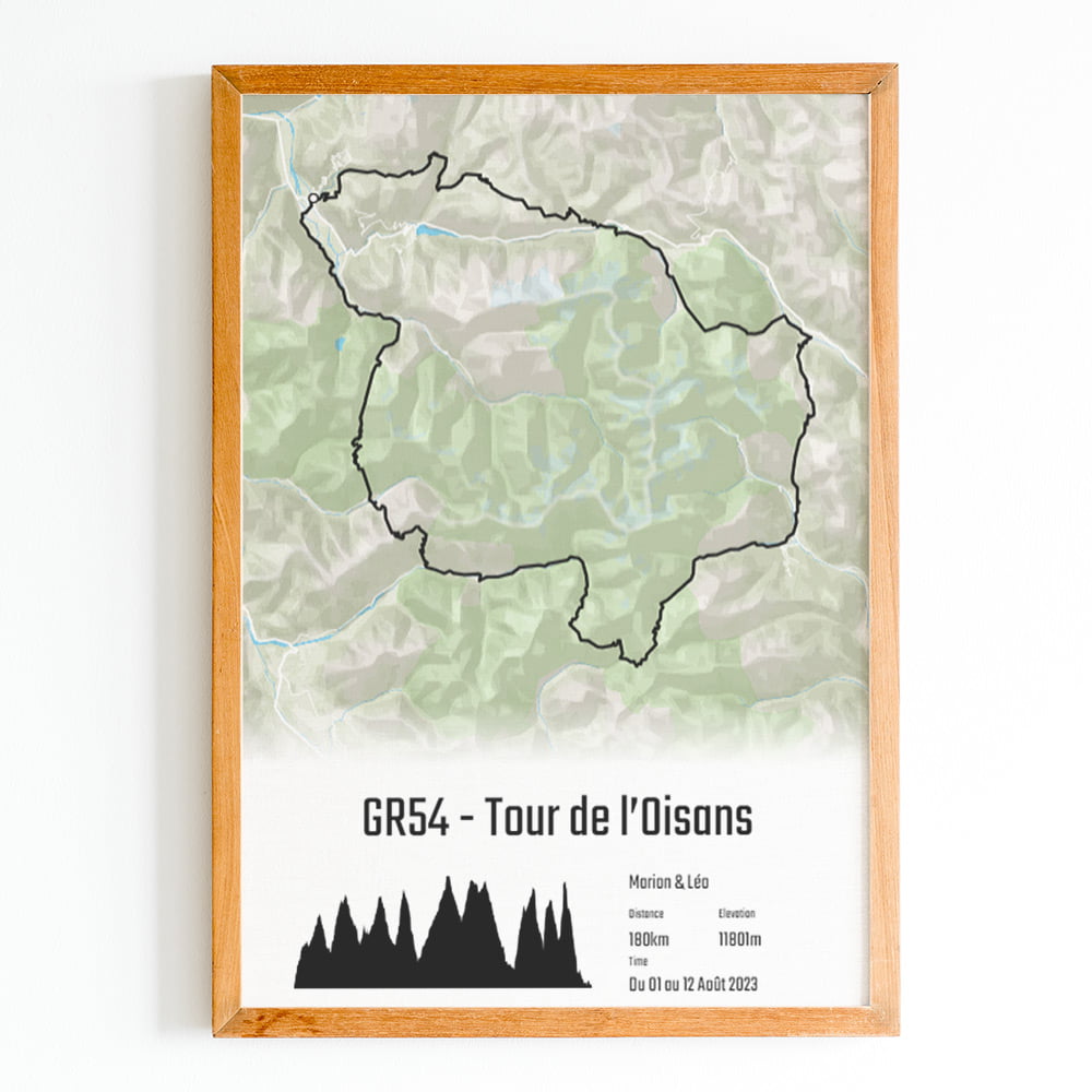 Affiche GR54 : Tour De L’Oisans - 100% Personnalisable - The Post Trace