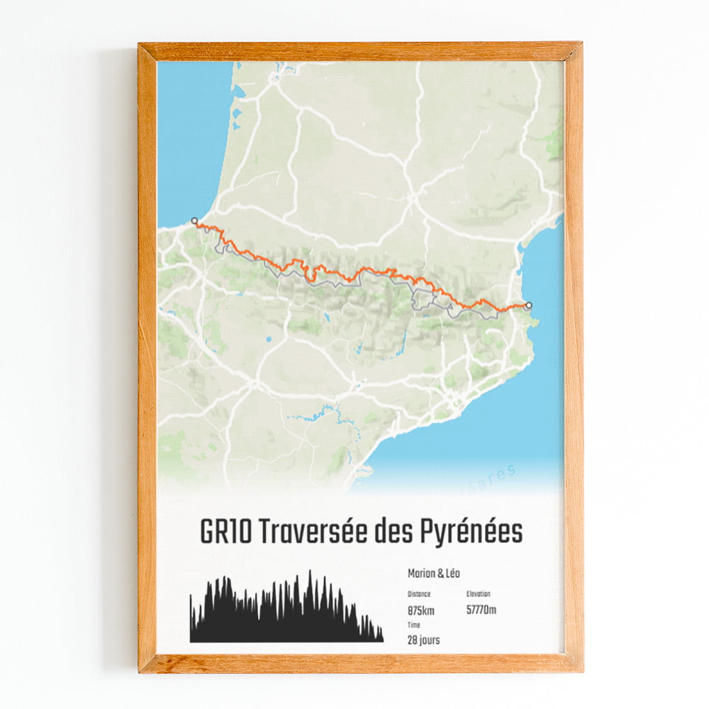 Affiche GR©10 : La Traversée Des Pyrénées - 100% Personnalisable - The Post Trace