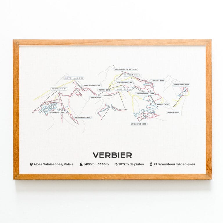 Affiche Verbier - Plan Des Pistes De La Station De Ski